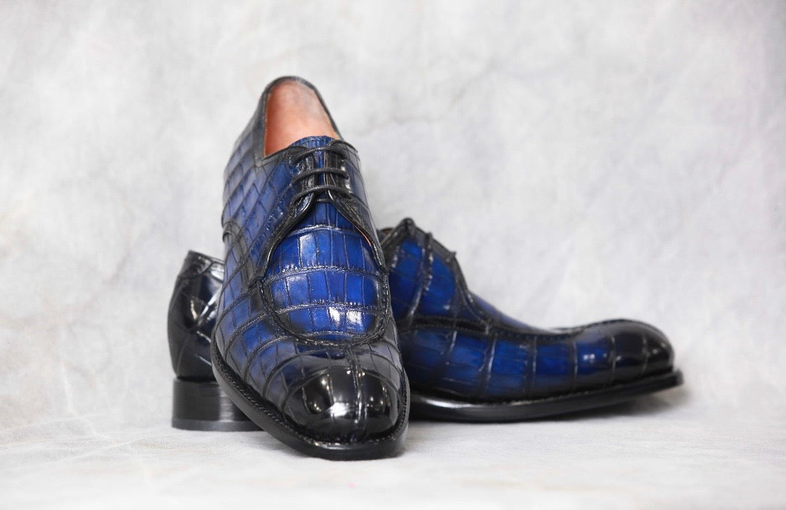 Blue Jayden Alligator Shoe – Troy Allen Clothier