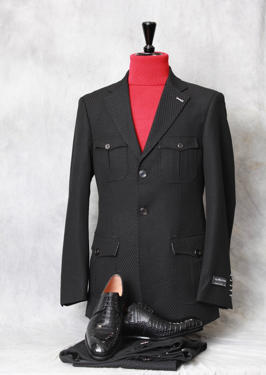 TAC Signature Line Black Safari Suit – Troy Allen Clothier